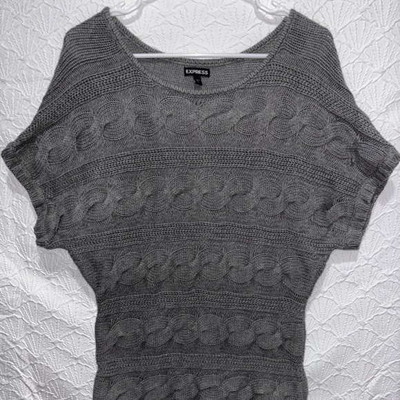 Express | Sweaters | Y2k Gray Cable Knit Sweater Vest Express Small ...